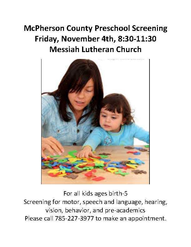 McPherson County Preschool Screening | Soderstrom Elementary School